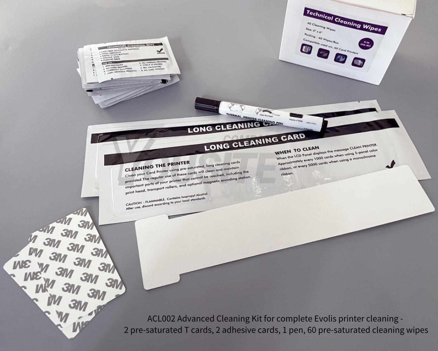 Evolis ACL002 Zenius & Primacy Printer Cleaning Kit - Cleaning Card ...